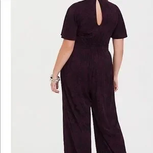 torrid | Pants & Jumpsuits | Torrid Plum Print Wide Leg Challis ...
